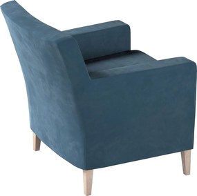 Potah na křeslo IKEA Karlstad barva modrá látka lesklé, sametová