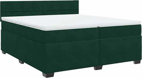 Box spring postel s matrací tmavě zelená 200x200 cm samet 3288705