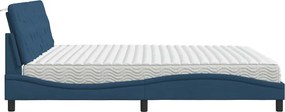 Postel s matrací modrá 200 x 200 cm textil 3310768