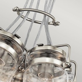 Lustr nad stůl Elstead Brinley 6x E27 kartáčovaný nikl