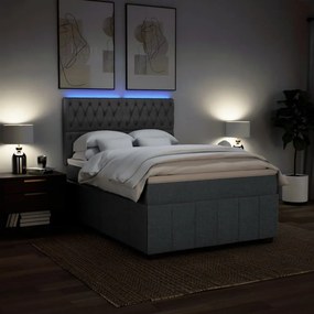 Box spring postel s matrací tmavě šedá 160x200 cm textil 3294027