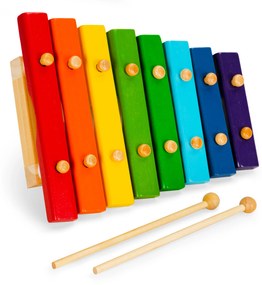 ECOTOYS Dřevěný cimbál pro děti 8 tónů zvonků