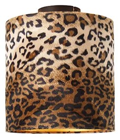 Stropní lampa matně černý odstín leopardí design 25 cm - Combi