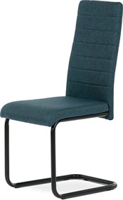 Autronic Židle jídelní, modrá látka, černý kov DCL-401 BLUE2