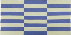 Světle žlutá/modrá bavlněná plážová osuška 100x160 cm Su – noo.ma