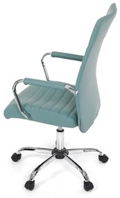 Autronic Kancelářská židle, modrá ekokůže, houpací mech, kolečka pro tvrdé podlahy, chromový kříž KA-V307 BLUE