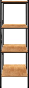 Policový regál se 4 policemi černý a dub 80 x 40 x 130 cm 336344