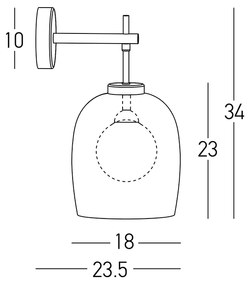 Zambelis 22052 nástěnné svítidlo černé, 1xG9, 34cm