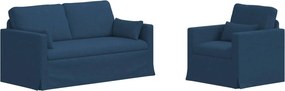 Set pohovek 2 ks Modrá textil 3407543