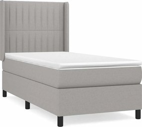 Box spring postel s matrací světle šedá 90x200 cm textil 3131561