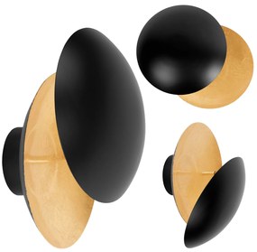 Toolight Toolight, LED nástěnné svítidlo APP1433-W, černá matná-zlatá, OSW-07985