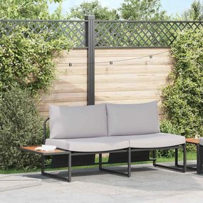 vidaXL Zahradní sofa s polštářem Světle šedá 200,5 x 70 x 85,5 cm Ocel [42007550]