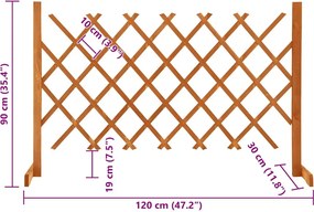 Zahradní trelážový plot oranžový 120 x 90 cm masivní jedle 314824