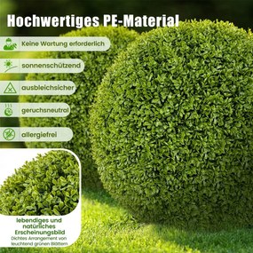 Costway 2 koule z buxusu 50 cm koule z buxusu Dekorativní kulové rostliny odolné