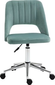 Židle Vinsetto, výškově nastavitelná kancelářská židle bez opěrek, otočná kancelářská židle s sametovým vzhledem, ergonomická make-up židle do ložnice