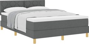 Postel s boxspringem s polštářem Tmavě šedá 140 x 200 cm textil 3339001