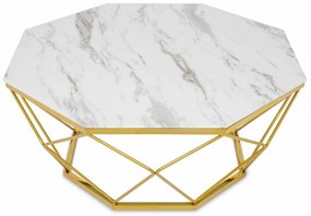 Konferenční stolek VOLARE 100 cm bílý/zlatý