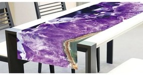 DIMEX | Běhoun na stůl Ametyst TS 015 | bílá, fialová | 40 x 140 cm