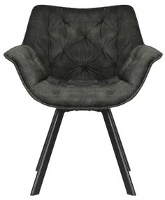 Designová otočná židle Kiara tmavě zelený samet