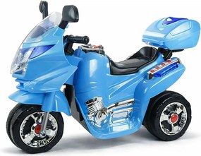 LEAN CARS Elektrická motorka pro děti HC8051 modrá se světly a zvuky