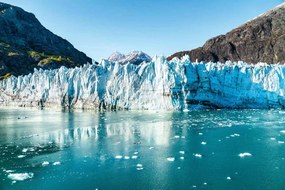 DIMEX | Samolepicí vliesová fototapeta na zeď Aljašský ledovec MA-5-3087 | 375 x 250 cm | modrá, bílá, šedá