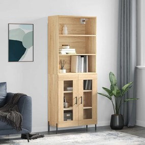 Skříň highboard dub sonoma 69,5 x 34 x 180 cm kompozitní dřevo