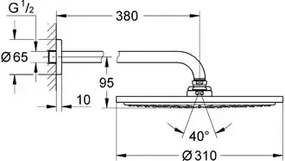 Grohe Rainshower - Horní sprcha Cosmopolitan 310 | 1 proud | sprchové