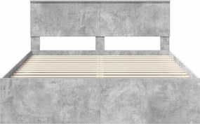 Rám postele Betonově šedá 150 x 200 cm Masivní borové dřevo 3410585
