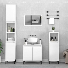 3dílný set koupelnového nábytku lesklý bílý kompozitní dřevo,  3185591 HangarStore.cz