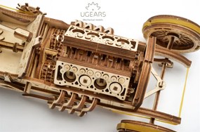 Ugears 3D dřevěné mechanické puzzle U9 Auto (Grand Prix)