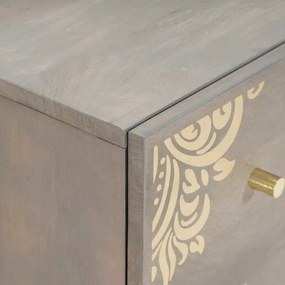 Sada koupelnových skříněk 3 ks 180 x 33 x 75 cm Šedá a zlatá 3310152