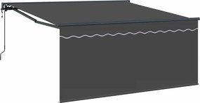 Stahovací markýza Antracit 350 x 250 cm Polyester a hliník 3330224