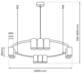 Lustr na lanku GENESIS 10xGU10/8W/230V bílá