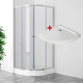 POINT LOR 80 Clear Čtvrtkruhový sprchový kout s akrylátovou vaničkou