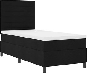 Postel s boxspringem s matrací s čelo Černá 90 x 190 cm textil 3339275