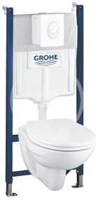 Grohe - Set předstěnové instalace, klozetu Bau Ceramic a sedátka softclose, tlačítko Skate Air, alpská bílá