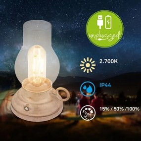 Brilo - LED Stm. ven. nab. stolní lampa KANEA LED/1,5W/5V IP44 1200 mAh béžová