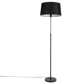 Stojací lampa černá s černým plátěným stínidlem nastavitelným 45cm - Parte