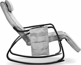 houpací křeslo, lenoška Songmics SWING nosnost 150kg, 67x115x91cm, světle šedá