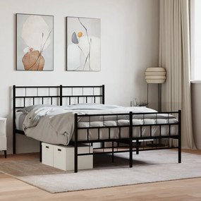 Kovový rám postele bez matrace s čelem bílý 75 x 190 cm