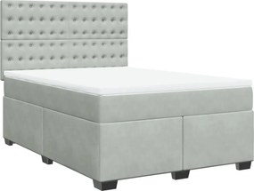 Box spring postel s matrací světle šedá 140x190 cm samet 3293218