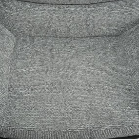 Relaxační otočné křeslo JOLA s taburetem — látka, šedá