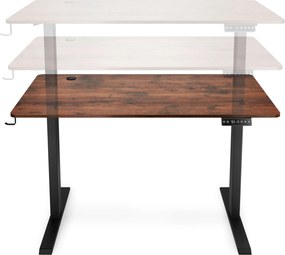 Elektrický psací stůl 120 x 60 cm Amone - hnědý