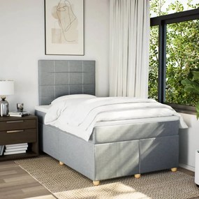 Box spring postel s matrací světle šedá 120x190 cm textil 3293519