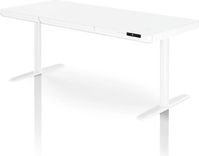 Elektrický psací stůl sit-stand se zásuvkou a bezdrátovou nabíječkou Qi bílý, 1600 mm: ELLIS