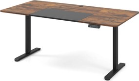 Costway Elektrický stojánek výškově nastavitelný stůl ergonomický – hnědý