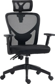 Vinsetto Kancelářská Židle, Kancelářská Židle, Nastavitelný Hlava a Opěrky Rukou, Naklápěcí Ergonomický Opěrák, Výškově Nastavitelný Sedák, Otočná, P…