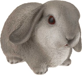 Zahradní figurka z polyresinu Bunny, 16 cm, šedá