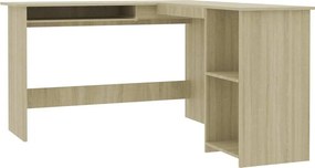 vidaXL Rohový psací stůl 120 x 140 x 75 cm dřevotříska [800750] Barva: kouřový dub