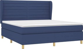 Box spring postel s matrací modrá 160x200 cm textil 3128619